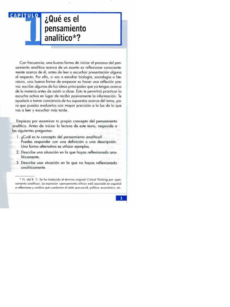 NOSICH Cap1 - Aprender A Pensar | PDF