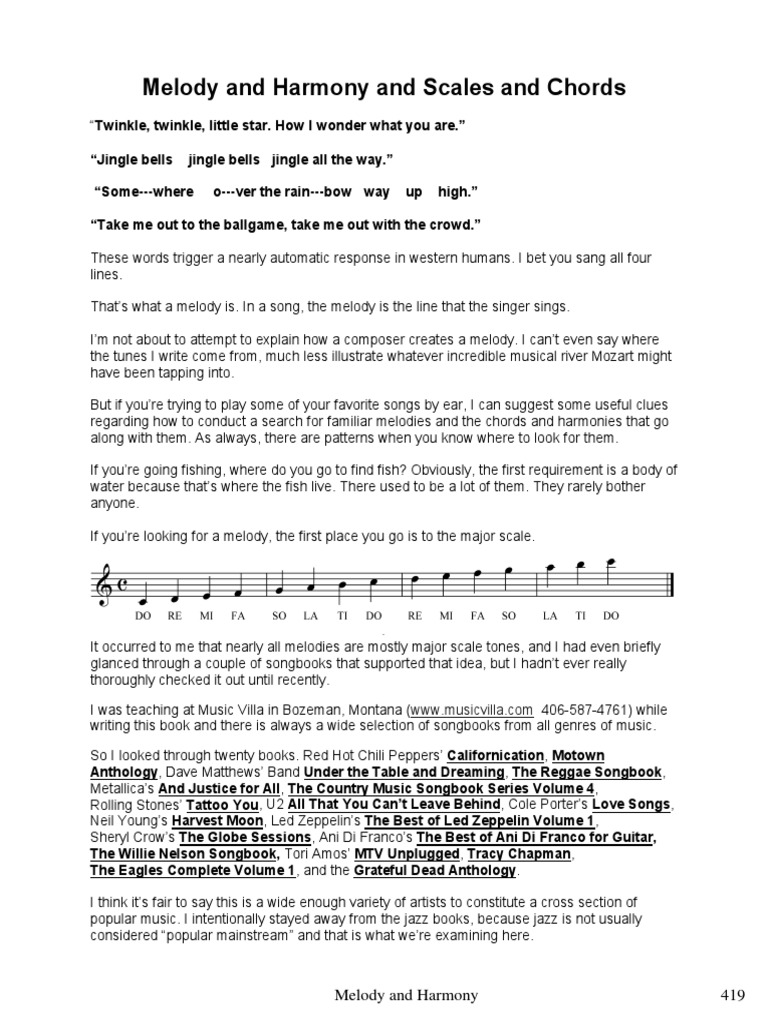 Melody and Harmony and Scales and Chords | PDF | Harmony | Performing Arts