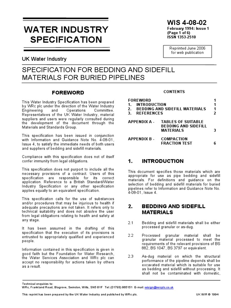 Pipeline Bedding Materials Guide | PDF | Construction Aggregate ...