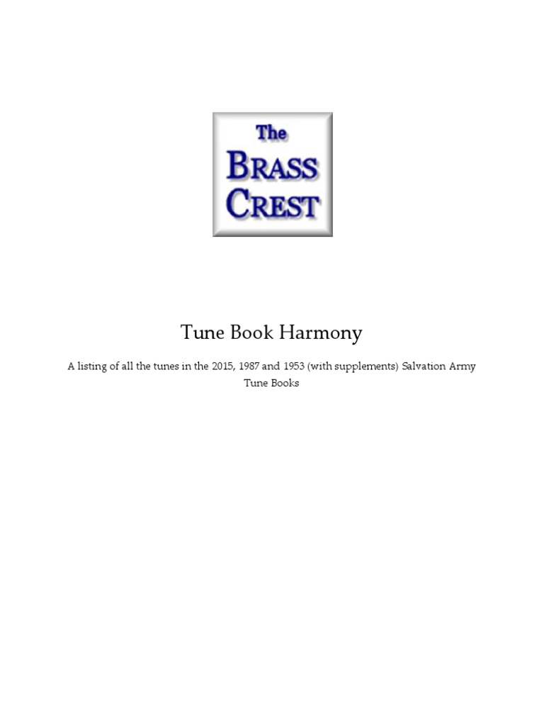 Tune Book Harmony: A Listing of All The Tunes in The 2015, 1987 and ...