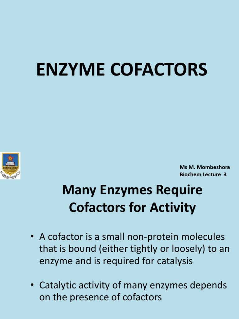 Biochem 3 - ENZYME COFACTORS & KINETICS | PDF | Enzyme Kinetics ...