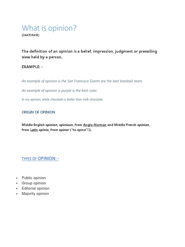 What Is Opinion? | PDF