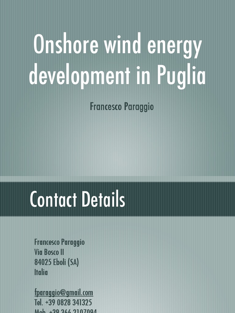 Puglia Wind Energy Development Guide | PDF | Wind Power | Wound