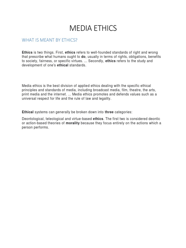 Media Ethics | PDF