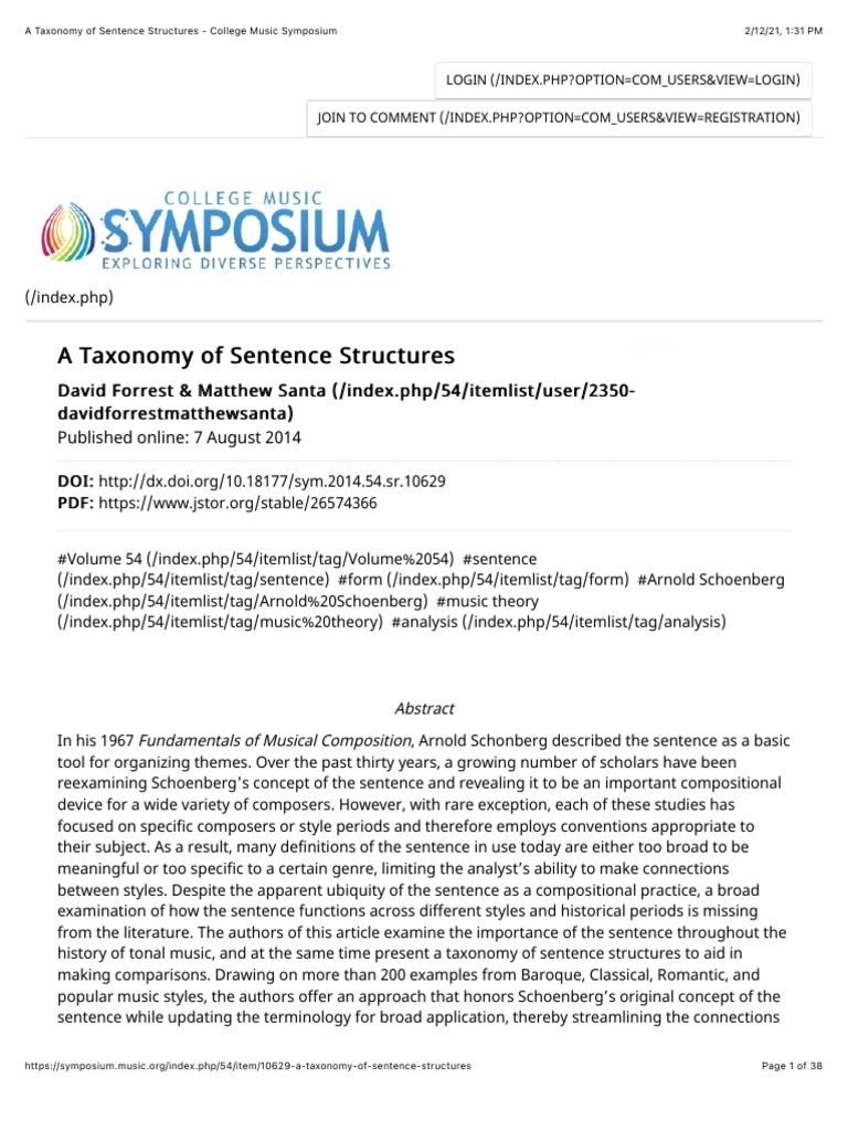 A Taxonomy of Sentence Structures | PDF | Johannes Brahms | Concerto