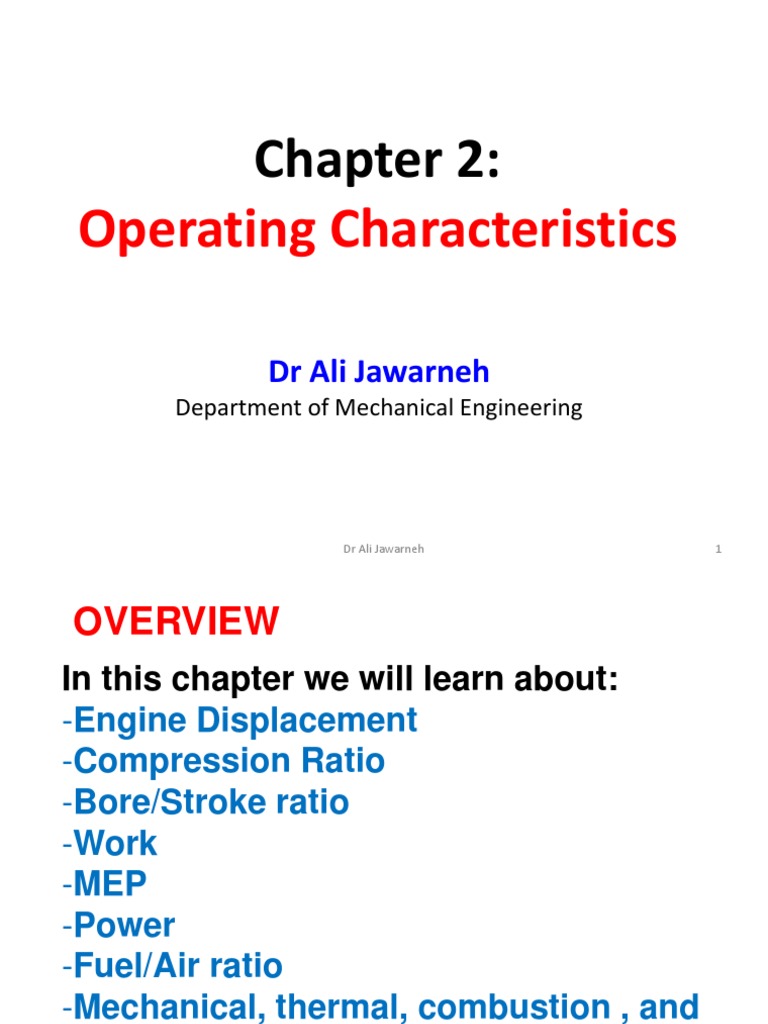 Engine Operating Characteristics Explained | PDF | Engines | Piston