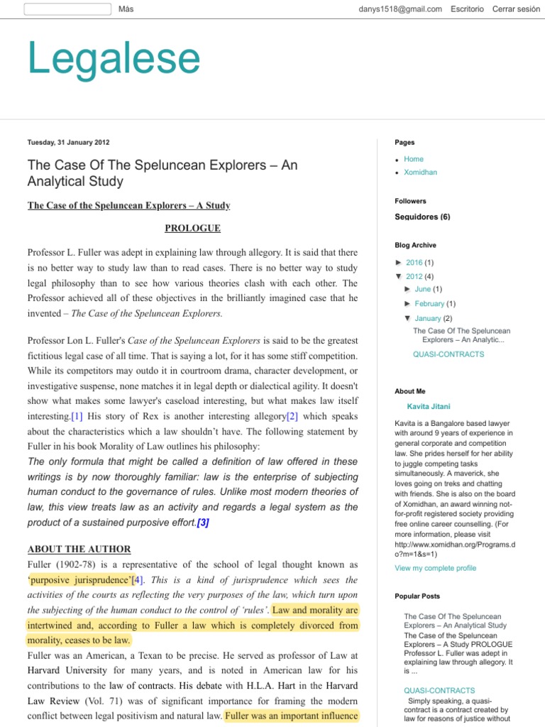 Speluncean Explorers Case Analysis | PDF | Jurisprudence | Precedent