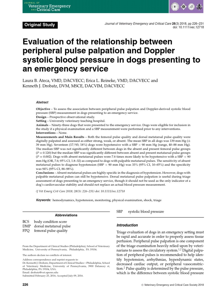 Evaluation of The Relationship Between Peripheral Pulse Palpation and ...