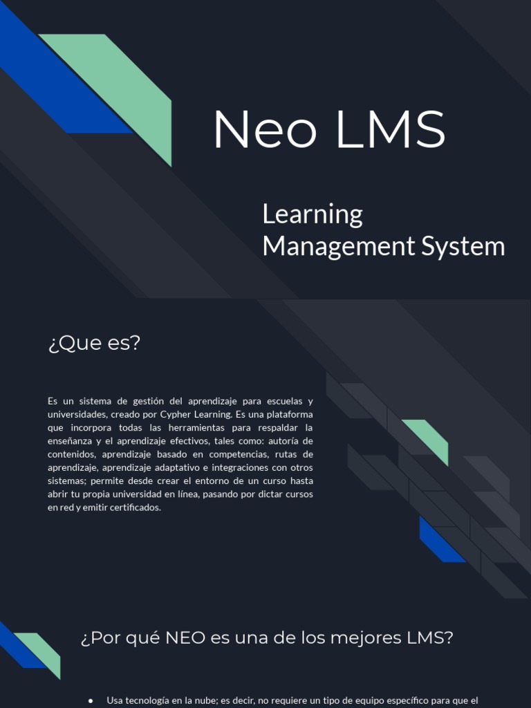 NEO LMS: Plataforma de Gestión Educativa | PDF | Software de la ...