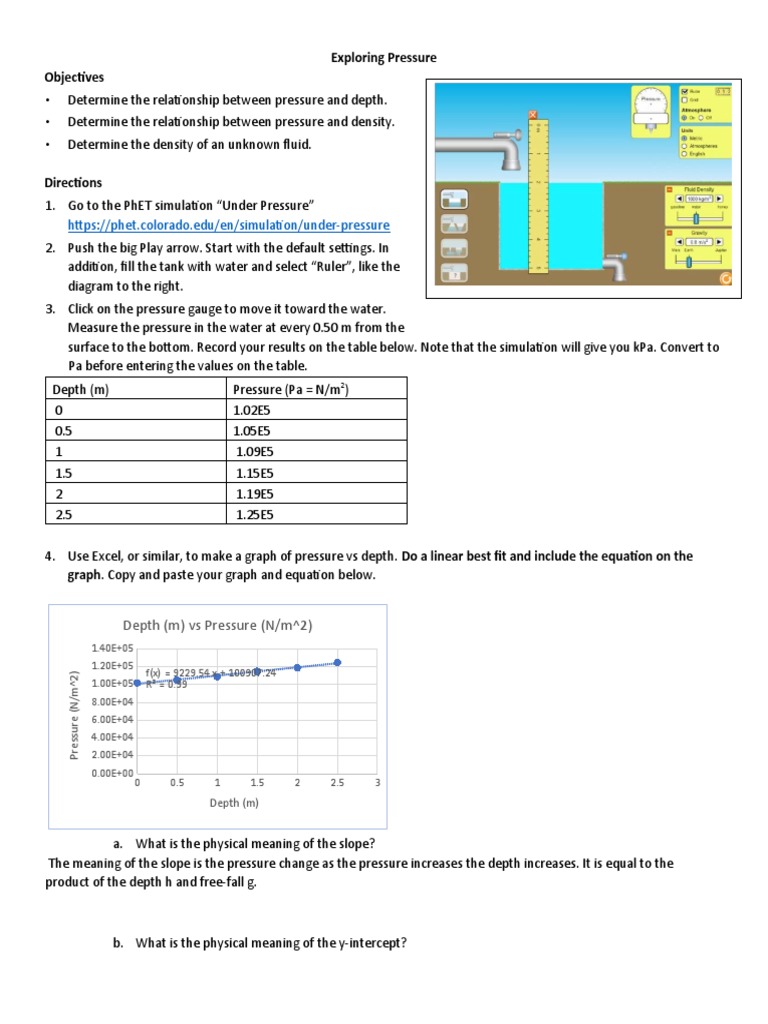 Exploring Pressure With PhET | PDF | Pressure | Density