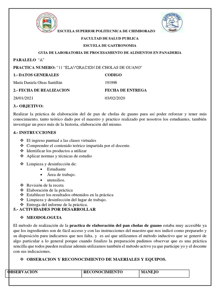 Cholas de Guano | PDF | Panes | Alimentos