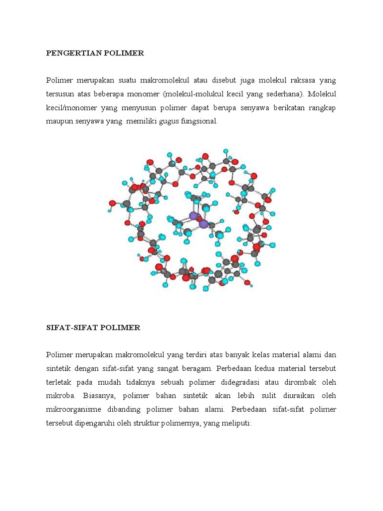 Pengertian Polimer | PDF | Sains & Matematika