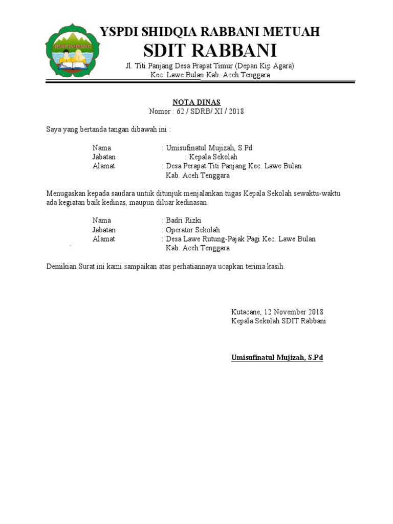 Nota Dinas | PDF