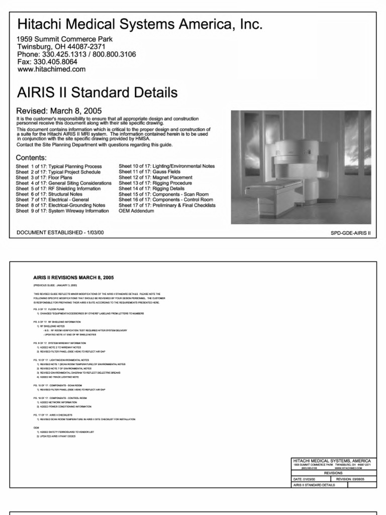 AIRIS II Standard Details | PDF | Magnetic Resonance Imaging | Architect