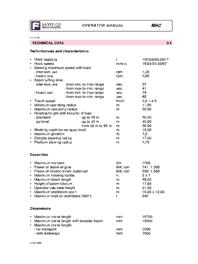 Tech Spec MHC 200 | PDF