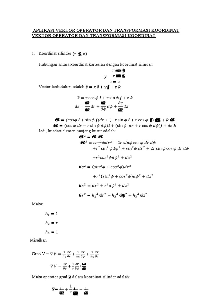 Aplikasi Vektor Operator Dan Transformasi Koordinat | PDF