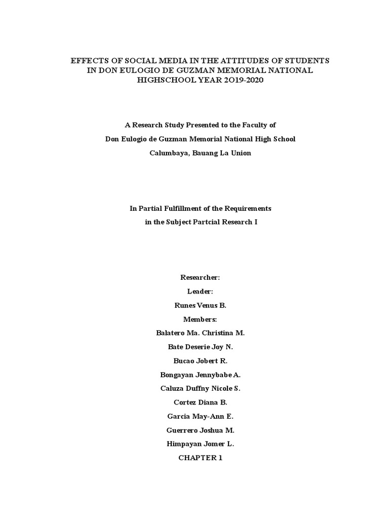 Social Media's Impact on Student Attitudes | PDF | Social Media ...