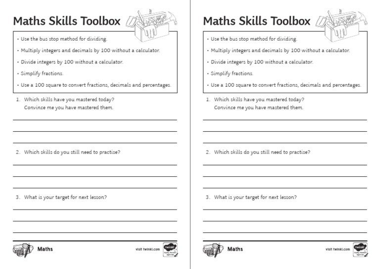 Maths Skills Toolbox | PDF