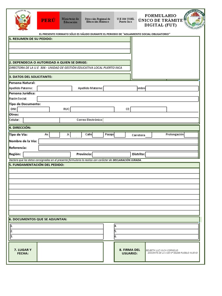 Fut Digital Ugel Puerto Inca | PDF