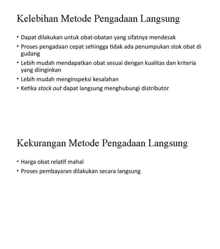 Kelebihan Metode Pengadaan Langsung | PDF