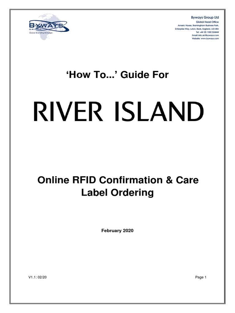 RIVER ISLAND Online RFID Confirmation | PDF | Radio Frequency ...
