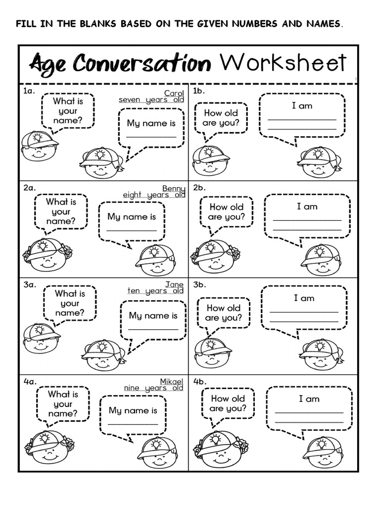 Age Conversation Worksheet | PDF