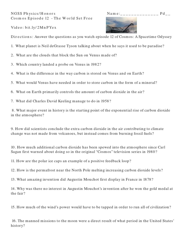Cosmos Episode 12 Worksheet Answers | PDF