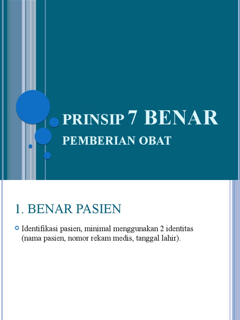 Pemberian Obat Prinsip 7 Benar | PDF