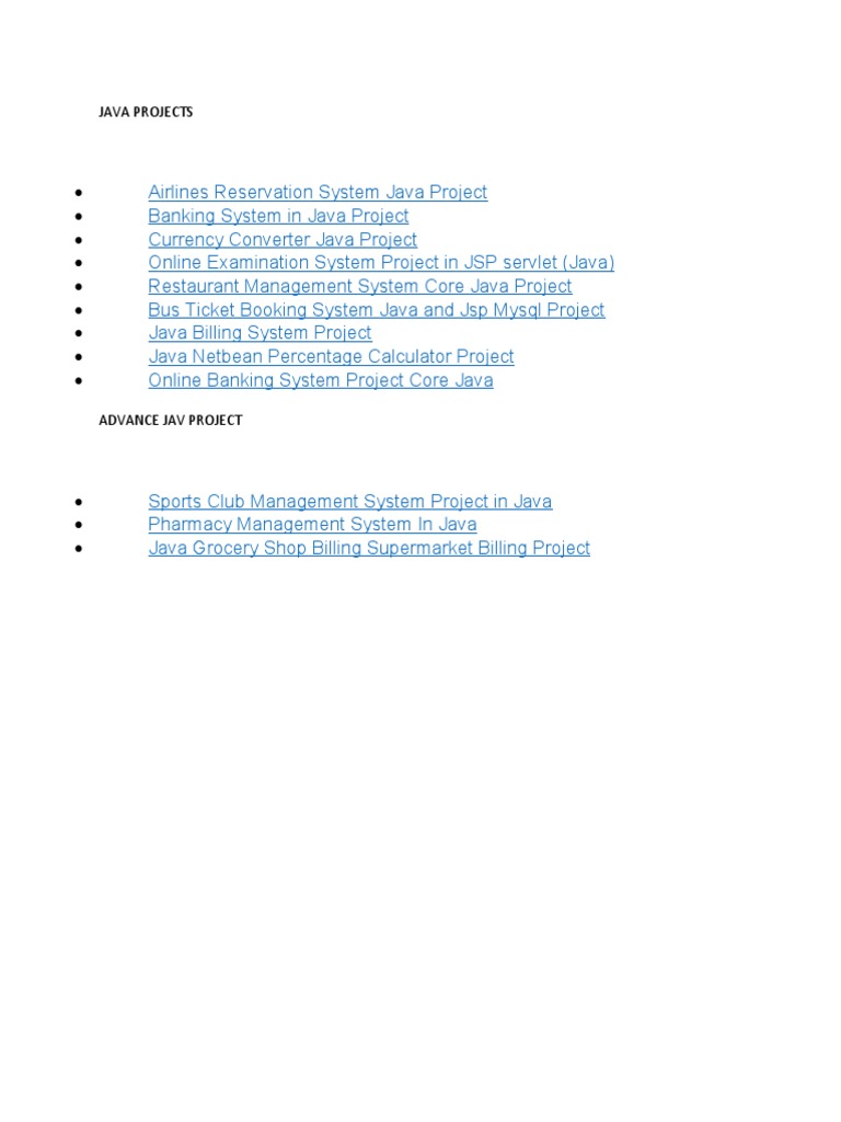 Java Projects | PDF
