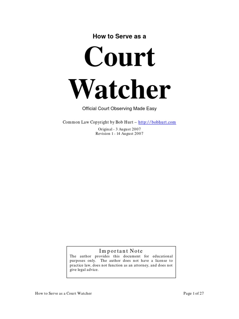How To Serve As A Court Watcher | PDF | Jury Trial | U.S. State