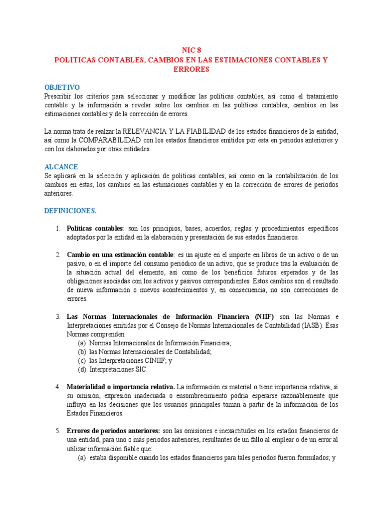 Nic 8 | PDF | normas internacionales de INFORMACION FINANCIERA ...