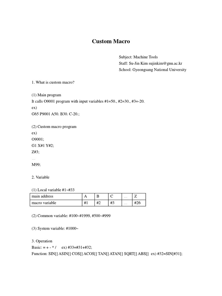 Custom Macro | PDF | Drilling | Computer Program