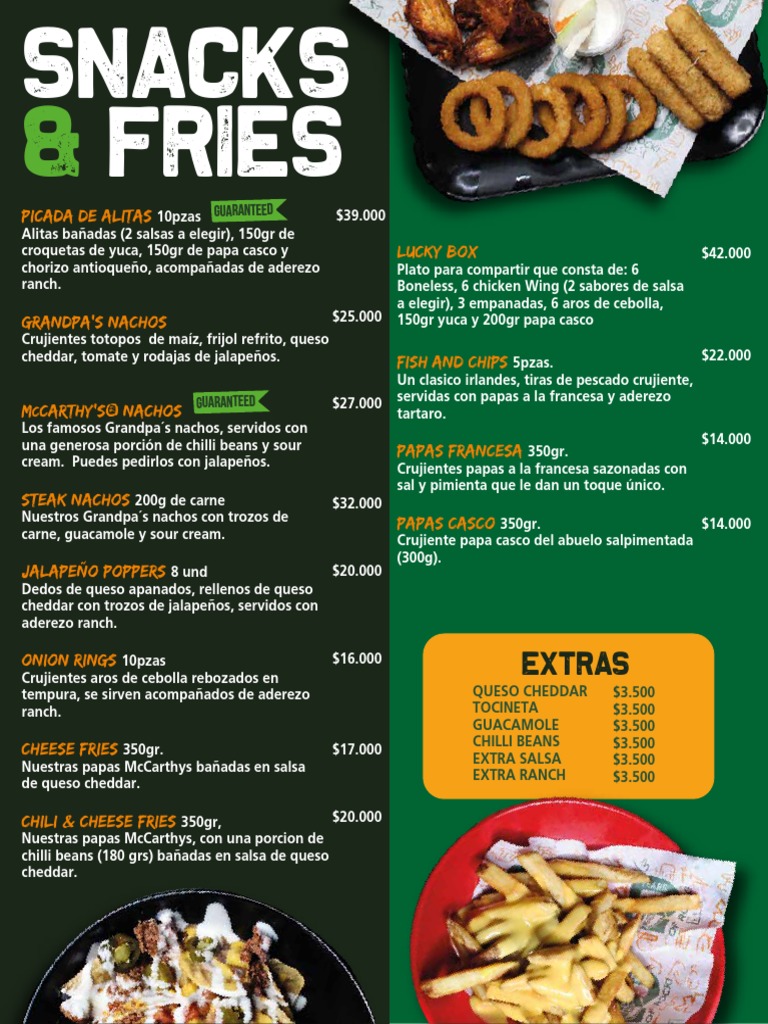 Menu MC Carthy S | PDF | Pancho | Hamburguesas