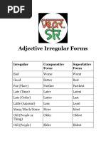 Lista Adjetivos Irregulares | PDF | Language Arts & Discipline