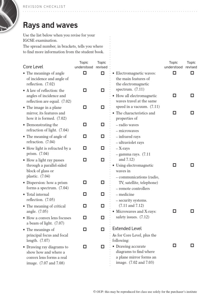 IGCSE Physics - Revision Summaries 7 | PDF | Electromagnetic Spectrum ...