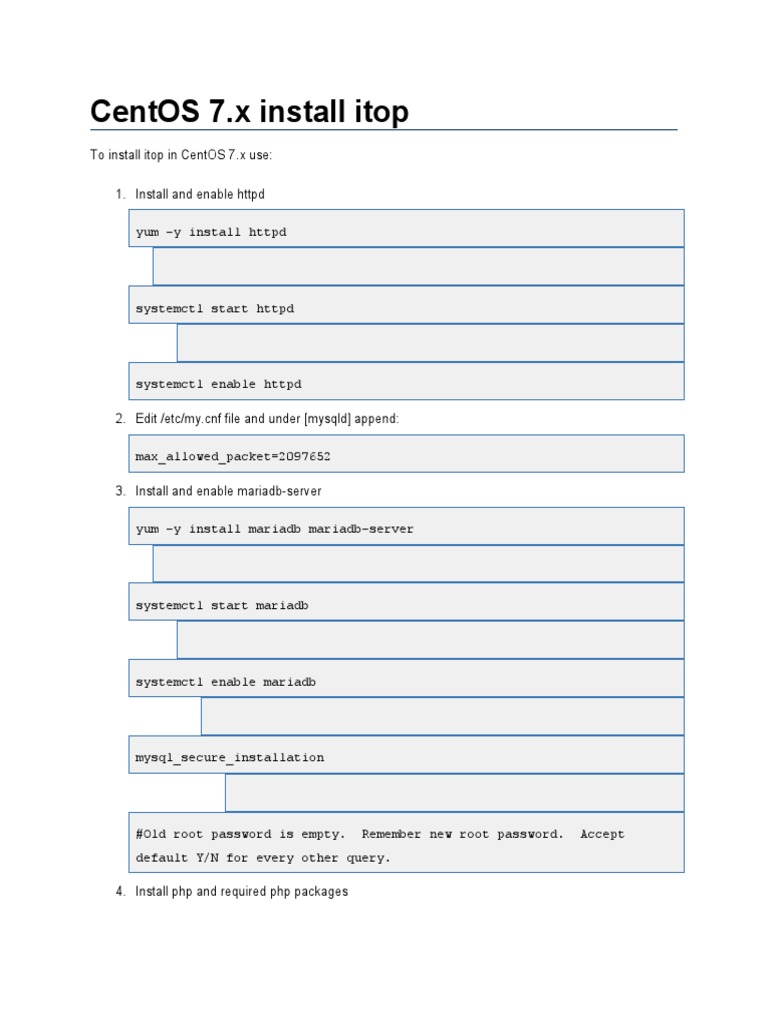 Centos 7.X Install Itop | PDF | Apache Http Server | Php