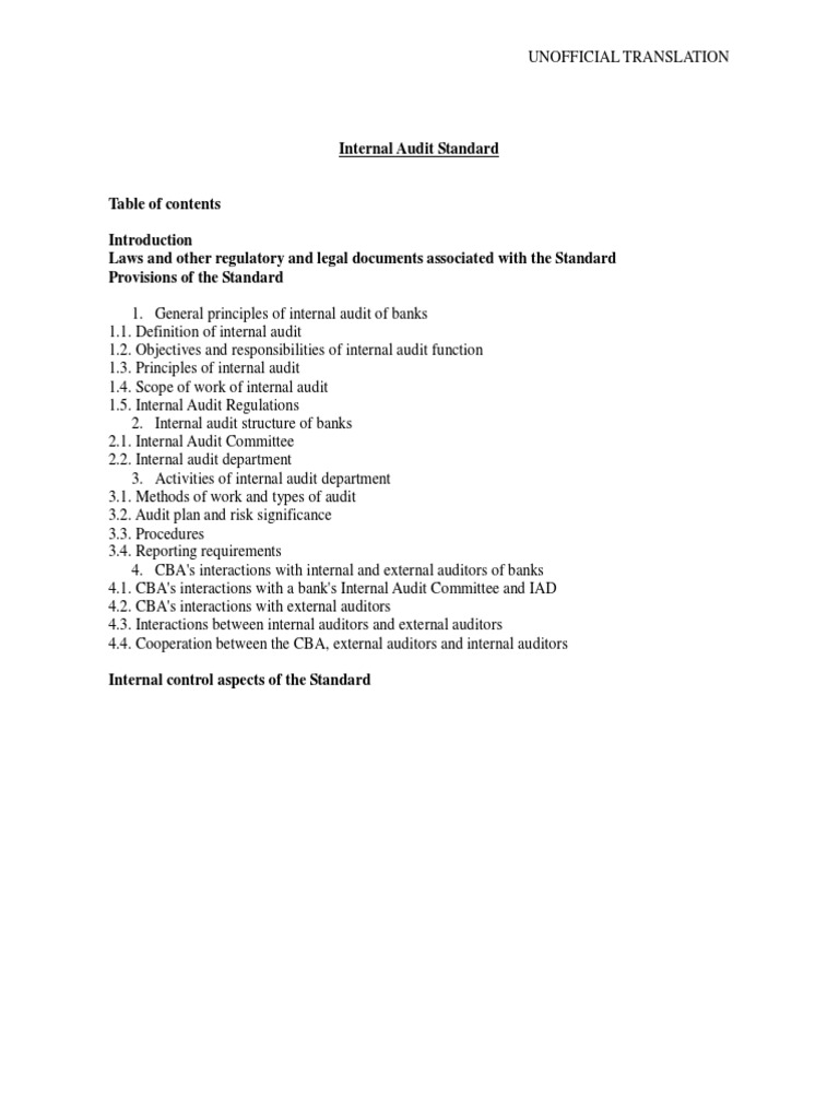 Internal Audit Standard Eng | PDF | Internal Control | Internal Audit