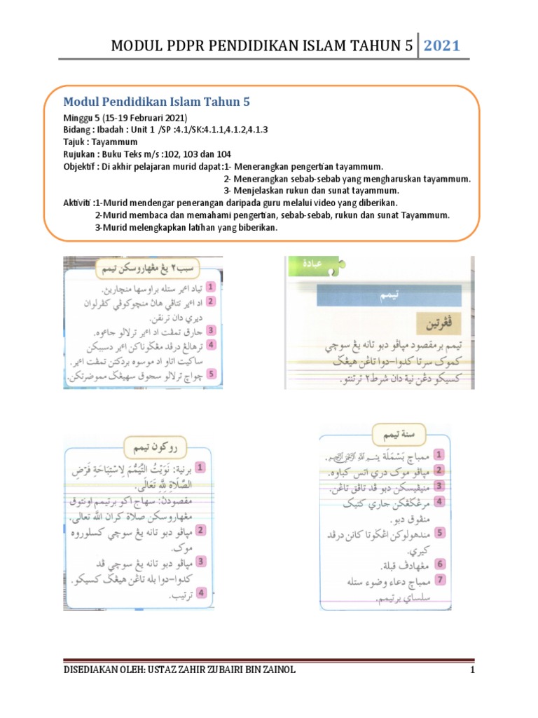 Modul Pendidikan Islam Tahun 5 (Minggu 5) | PDF