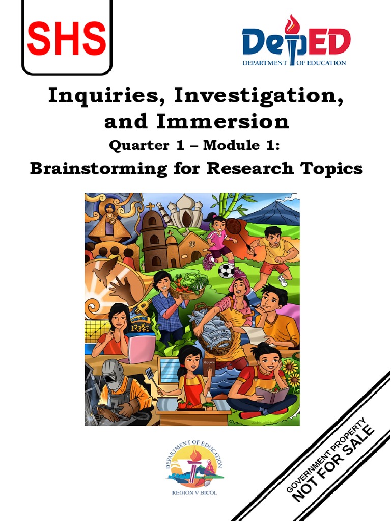 Inquiries, Investigation, and Immersion: Brainstorming For Research Topics | PDF | Qualitative ...