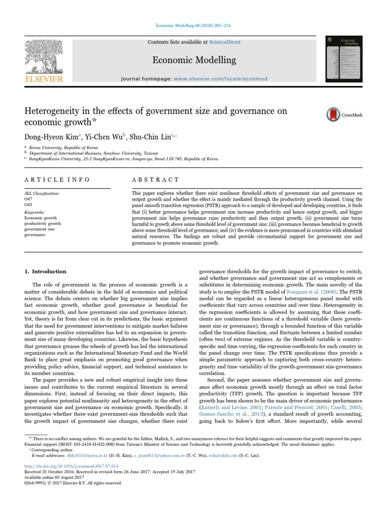 Heterogeneity in The Effects of Government Size and Governance On ...