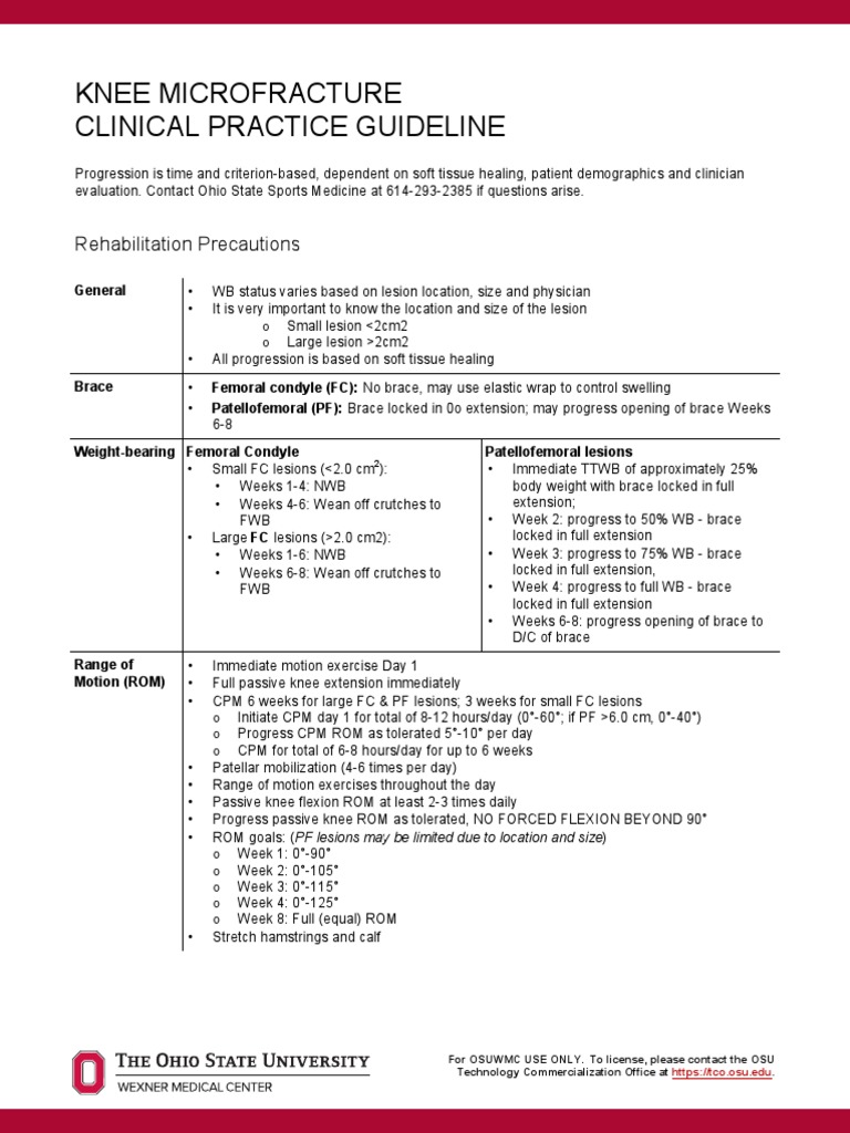 Knee Microfracture | PDF | Knee | Anatomical Terms Of Motion