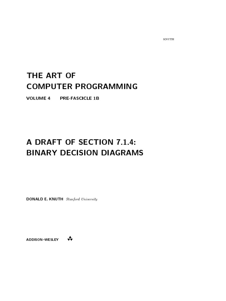 BDD Knuth | PDF | Mathematical Logic | Theoretical Computer Science