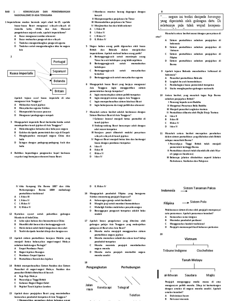 Soalan Sejarah Tingkatan 5 Bab 1 | PDF