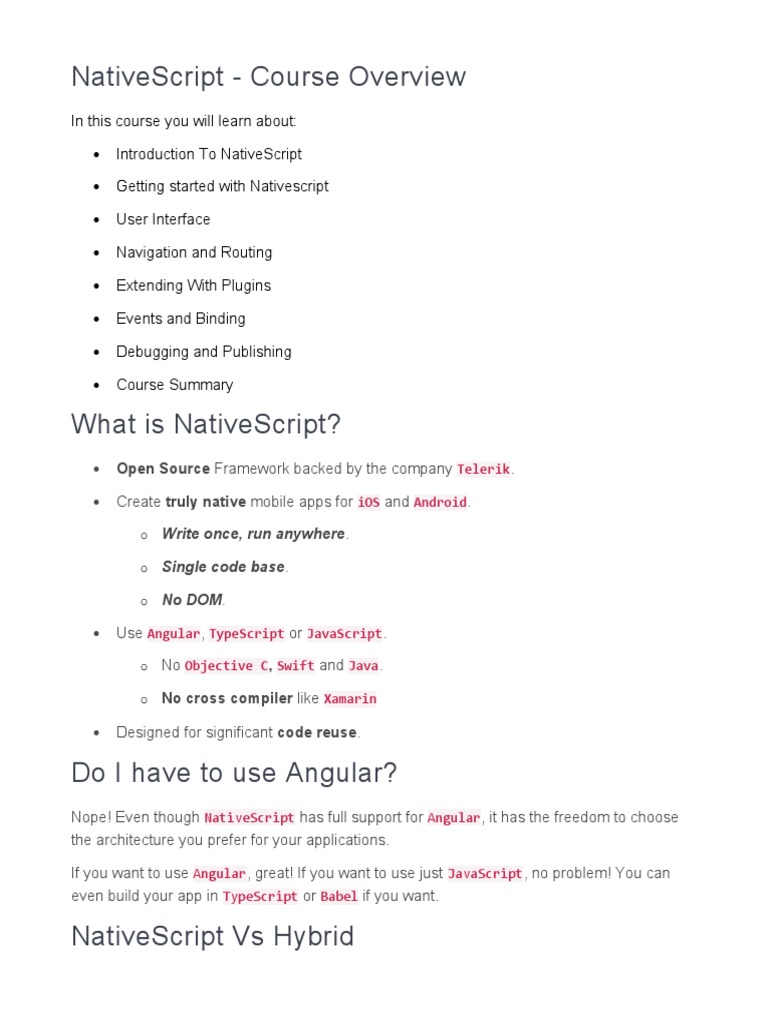 Native Script | PDF | Xamarin | Ios