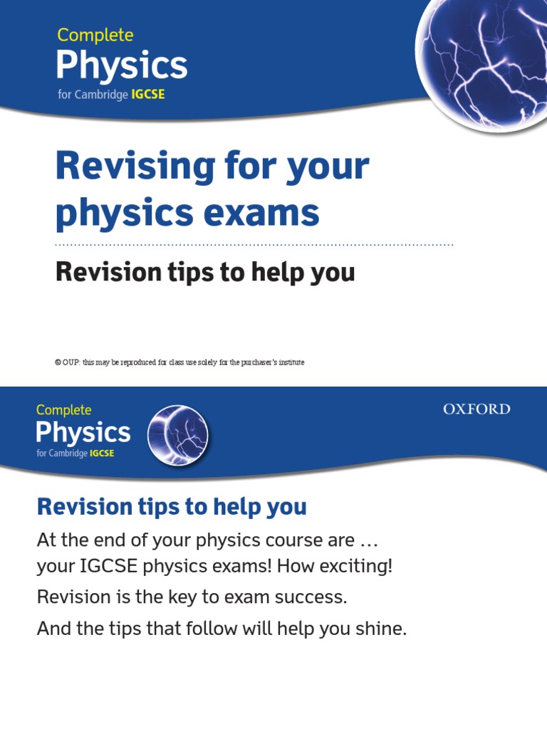 Physics: Revising For Your Physics Exams | PDF | Test (Assessment ...