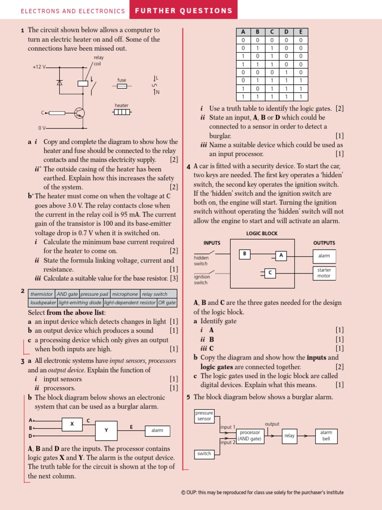 Igcse Phy 10 | PDF | Logic Gate | Relay