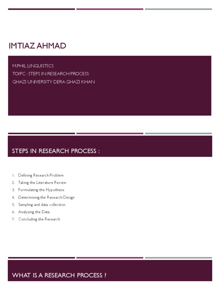 Steps in Research Process | PDF | Research Design | Scientific Method