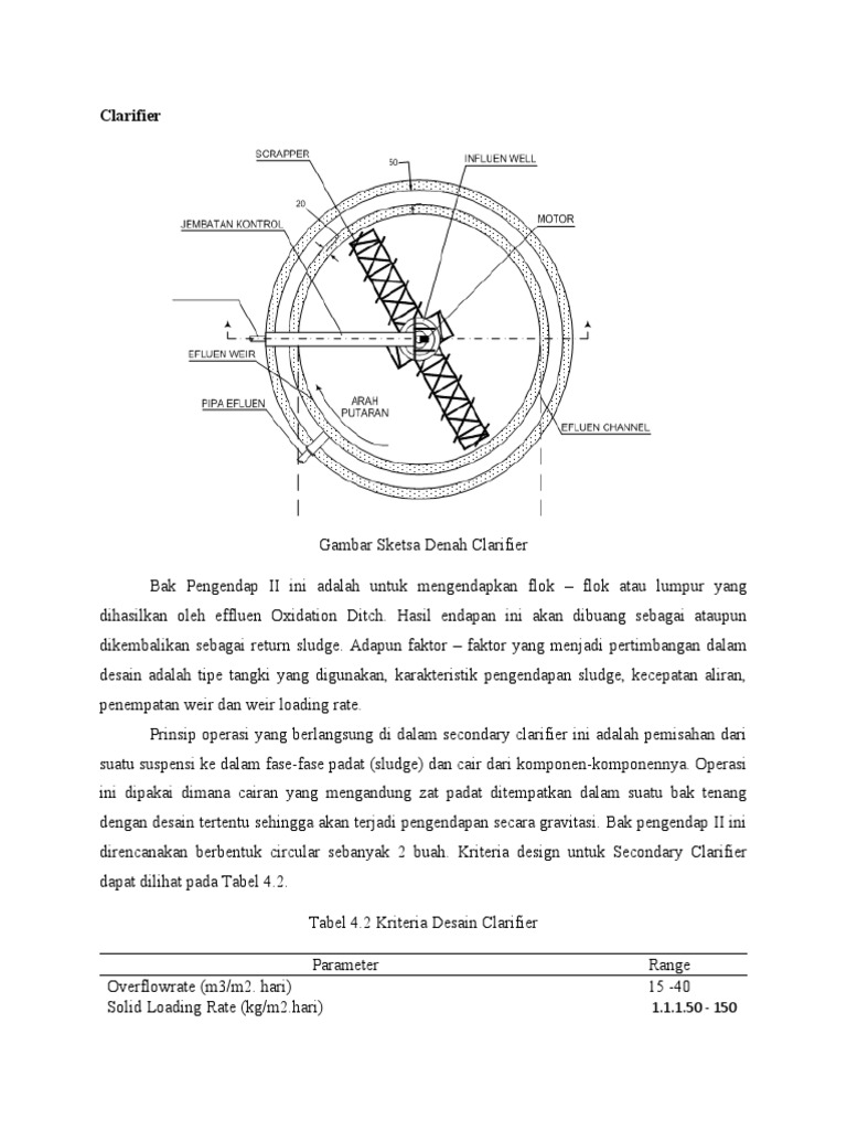 Perhitungan Clarifier | PDF