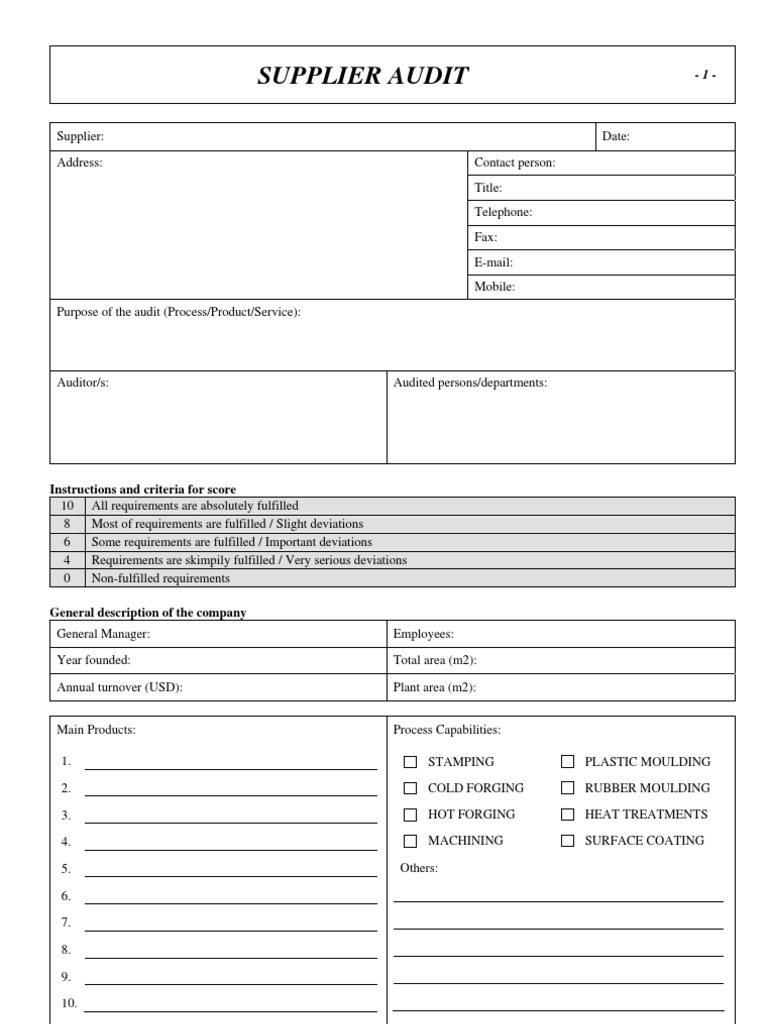 Supplier Audit Procedure Overview | PDF | Computers