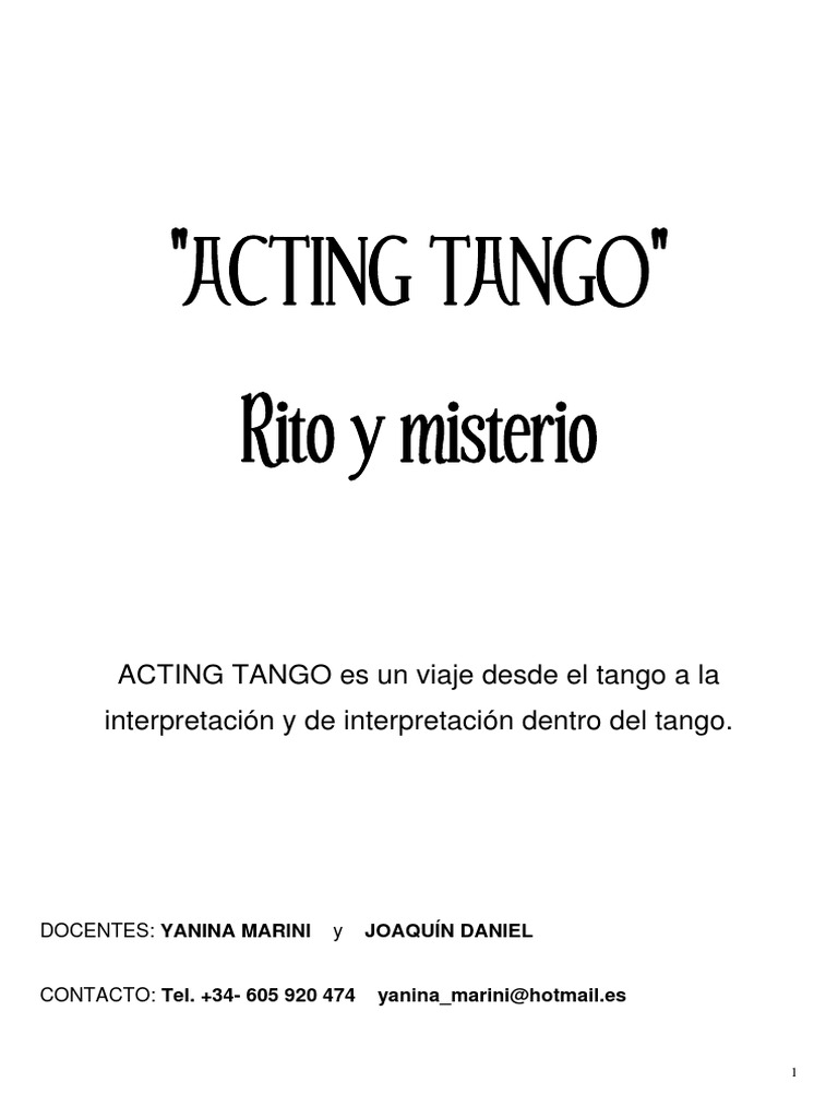 Clases de Tango y Teatro en Alicante | PDF | Musica Tango | Evaluación